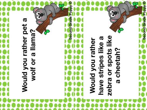 Would you rather...? Zoo Edition Distance Learning by Second Grade Poppy