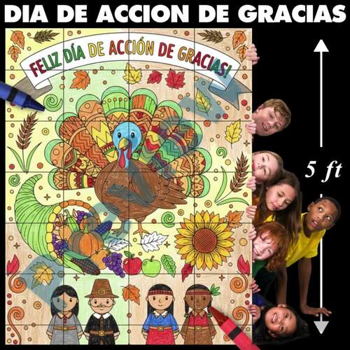 Día de Acción de Gracias Thanksgiving Activity in Spanish Collaborative ...