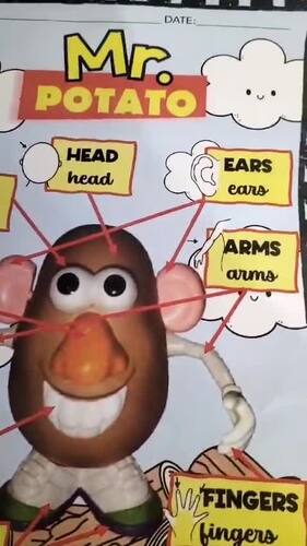 Mr. Potato - Parts of the BODY VOCABULARY - Reading/Listening Centre game