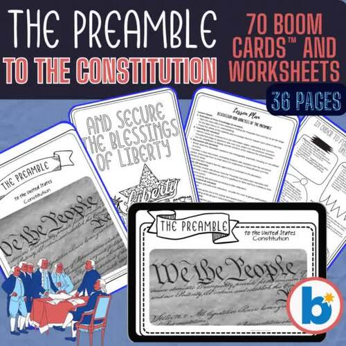 Preamble to the U.S. Constitution interactive BOOM Card Deck and ...