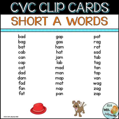 CVC Missing Middle Sound Clip Cards Literacy Center Activity | TPT