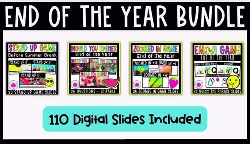 End of the Year / Summer Virtual Games and Activities BUNDLE | TPT