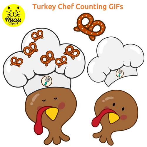 Counting Clip Art Turkey Chef | Thanksgiving | Fall/Autumn | GIFs