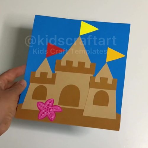 2D Shape Sand Castle Craft Summer Activity Ocean Sea Beach Crafts ...