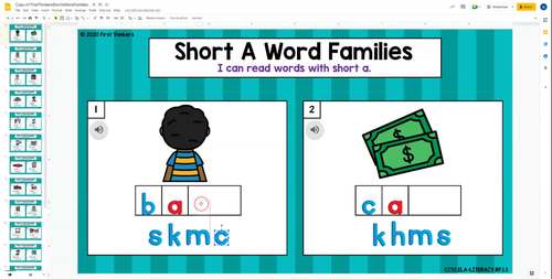 Short A Blends and Digraphs Phonics Game Google Slides Seesaw Worksheets