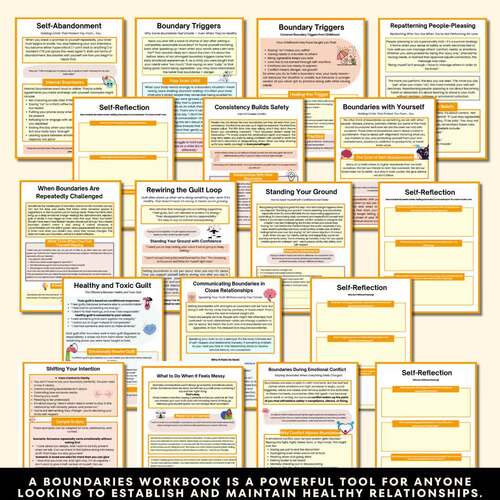 Setting Boundaries Workbook, 50 Pages Healthy Boundaries Guide, Self ...