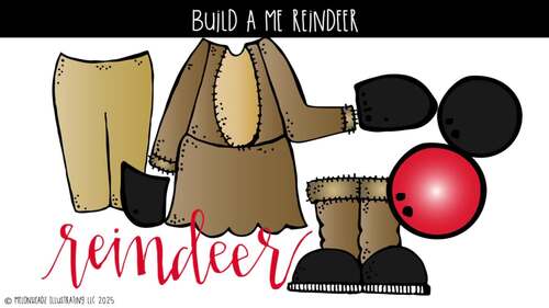 Build A Me clip art, Reindeer clip art, Christmas clip art Mini | TPT