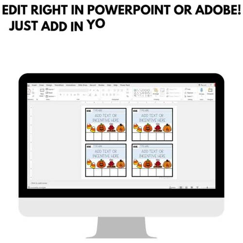 Editable Punch Cards for Rewards or Incentives | Halloween Themed