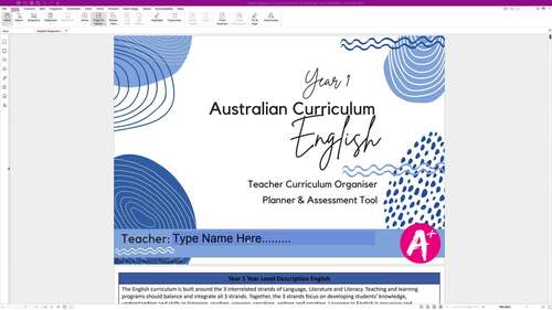 Australian Curriculum English TEACHER ORGANISER - Year 6 | TPT