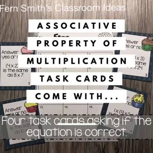 Associative Property of Multiplication Task Cards | TPT