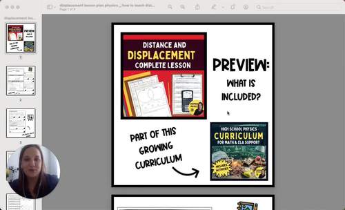Distance and Displacement Lesson - Physics Guided Notes K.2 - 1D Kinematics