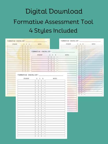 Formative Assessment, Formative Checklist, Teacher Checklist, Back to ...