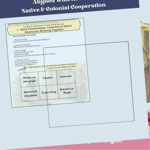 HSS 5.3.2 PBL Choice Board- Early Partnership, Native & Colonial ...