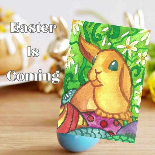 Easter Is Coming Watercolor Bunny Easter Eggs Spring Clip Art ...
