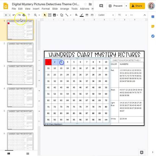 Digital Hundreds Chart Mystery Pictures | Detectives Theme by Brittany ...