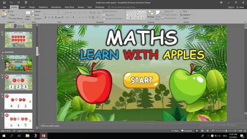 maths learn with apples powerpoint game for kids by GameCraft Academy