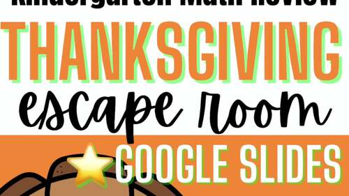 Digital Kindergarten Thanksgiving Math Escape Room with Counting and ...
