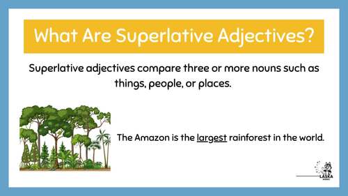 Superlative Adjectives - Editable PowerPoint Lesson by Gretchen Kavazovic