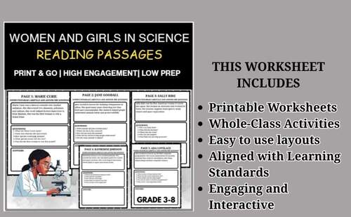 Women in Science Comprehension Pack | 20 Passages + Answer Key | Grades 3–8