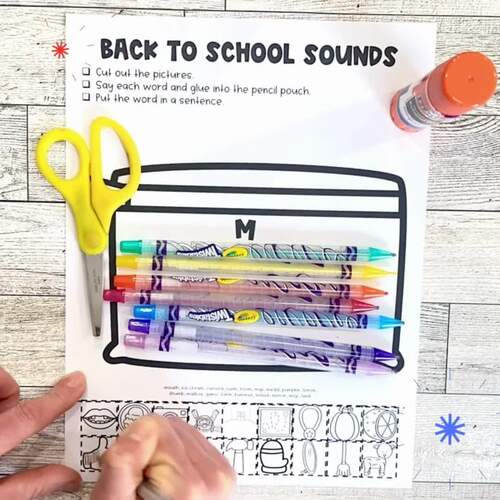 Back to School Speech Therapy Craftivity l No Prep Articulation Worksheets
