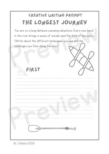Canoeing Sports Creative Writing Prompt Worksheets & Writing Activity Pack