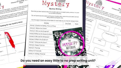 Creative Mystery Writing Unit Fictional Narrative Writing | TPT