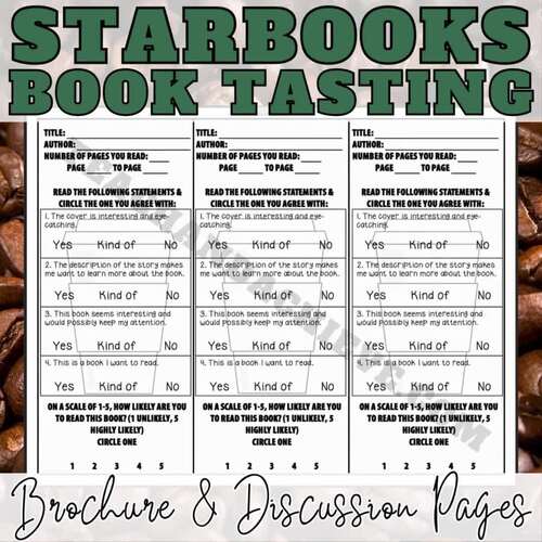 Book Tasting Trifold Brochure Handout & Discussion Pages - Starbooks ...