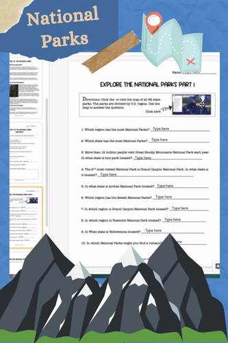 National Parks Reading Comprehension and Map Activity by Hoosier ...