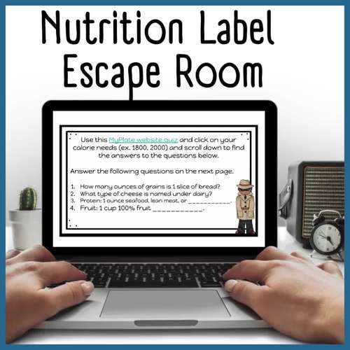 Nutrition Label Activity for Middle School - Food Label Digital Escape Room