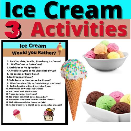 Ice Cream Activity Trivia Group Games Writing Prompts No Prep Morning ...