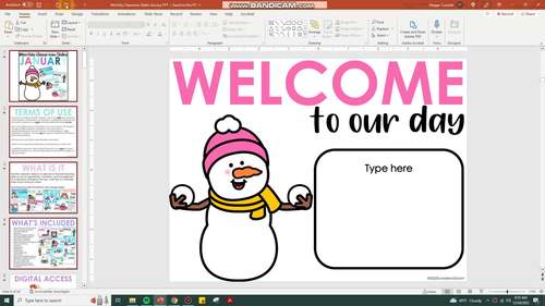 Monthly Classroom Slides January by Reagan Tunstall | TPT