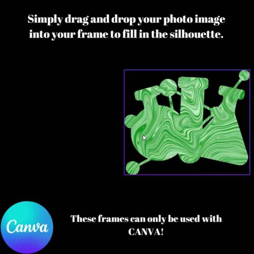 Canva Frames-STEM-10 Editable Drag & Drop Silhouette Frames | TPT