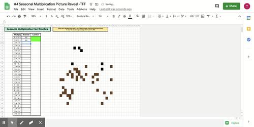 Adding and Subtracting within 100 - Pixel Art - Winter/Christmas/Holiday