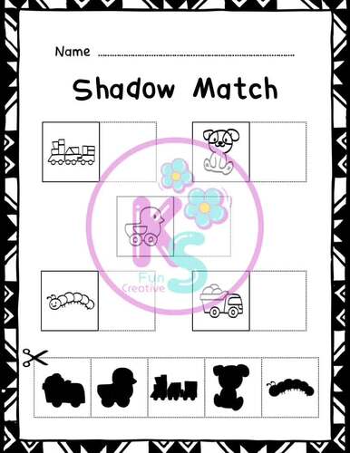 Shadow Matching Cut & Paste by KS Fun Creative | TPT