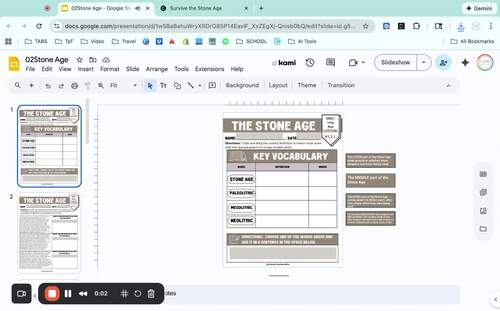 The Stone Age: Early Humans Activities & Analysis Resource - Print ...