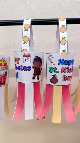 St. Nicholas Day Windsock Craft – Cut, Color & Hang Activity by HAPPYLEARN