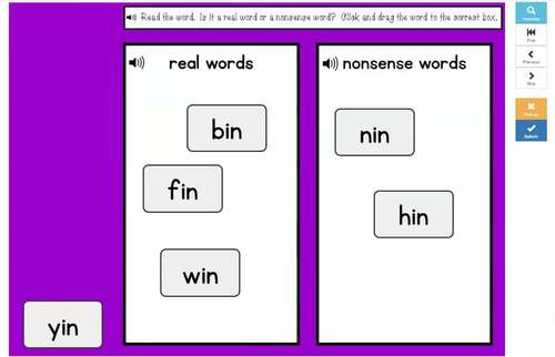 Real and Nonsense Words with Short i Sound for Decoding Practice Boom ...
