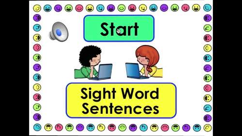 Sight Words Sentences PowerPoint Game Pre-Primer Words 21-40 Digital Center