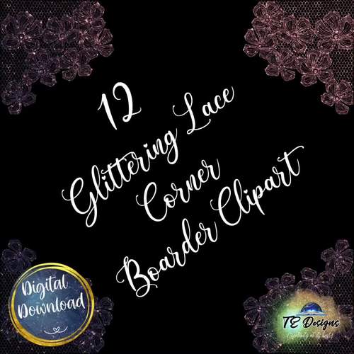 Glitter Lace Corner Border, Frame Clipart by Teach Elite | TPT