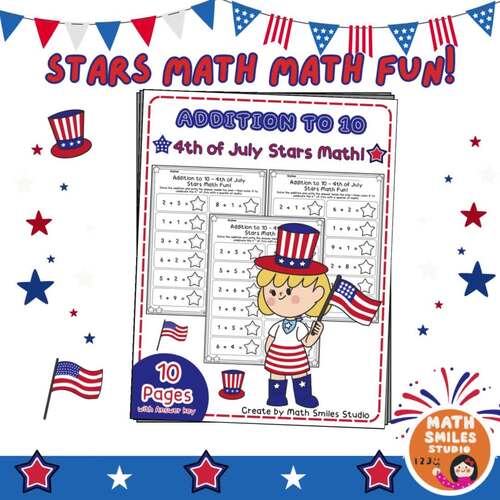 4th of July Addition to 20 | Patriotic Stars Math Fun for 1st & 2nd Grade