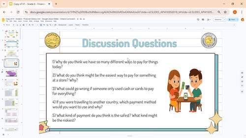 Grade 6 - Financial Literacy Unit - Google Lesson Slides - Ontario Math