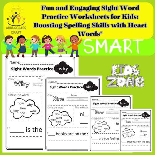 Sight word practice worksheets game heart words spelling practice word ...