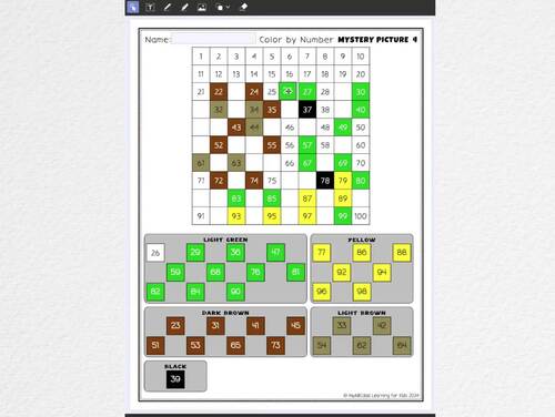 100s Chart Color by Number Code Spring Math Mystery Pictures | TPT