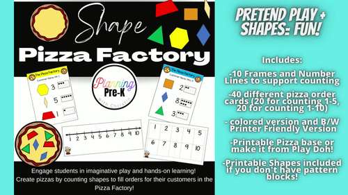 Counting Shapes Pizza Pretend Play by Planning Pre-K with Christin Huether