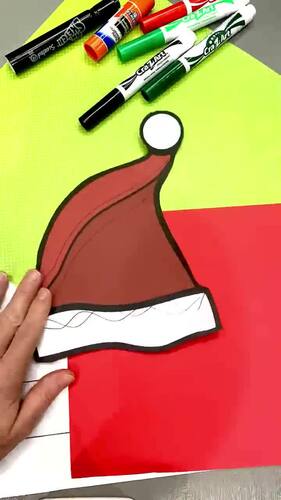 Christmas Santa Hat Craft for Preschool and Kindergarten | TPT