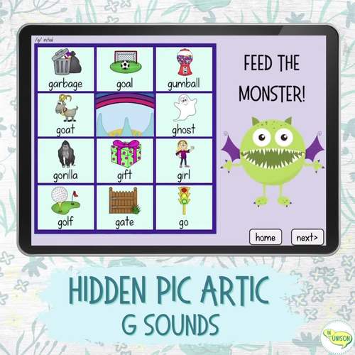 Hidden Pictures Articulation Boom Cards™ G Sounds by In Unison Speech ...