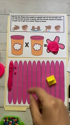 Multiplication Playdough file folder by Homeschooling Autism | TPT