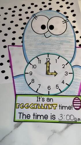 Telling Time Clock Craft Easter Spring by The Teaching Diva Corner