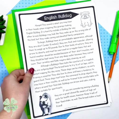 Dog Breed Research Project Passages: Informational Text Pet or Animal ...