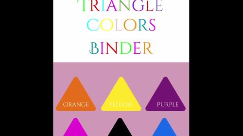 Triangle colors Interactive, Binder, folder DTT busy work interactive ...
